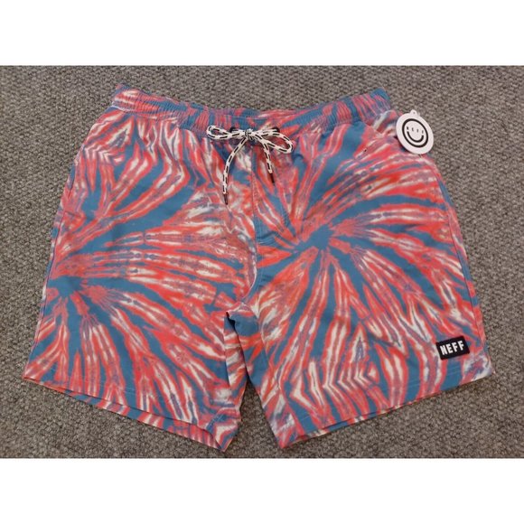 Neff | Swim | New Neff Mens Swim Trunks Sz M Pink Blue Tie Dyed Elastic ...